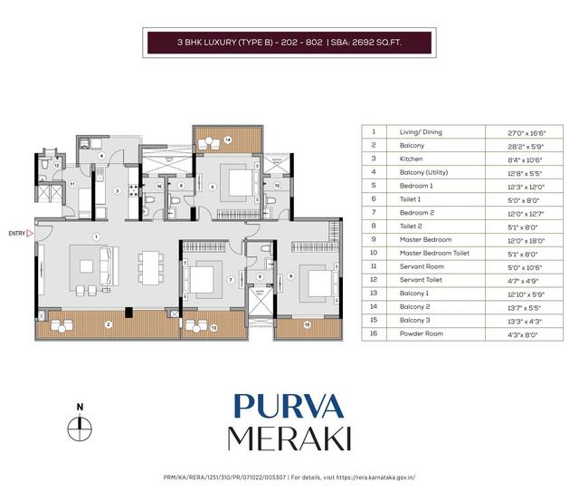 Luxury 3 BHK & 4 BHK Flats for Sale in HSR Layout | Purva Meraki ...